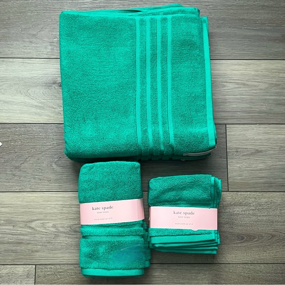 kate spade | Bath | 8 Pc Kate Spade Green Aqua Teal Turquoise Towel Set ...